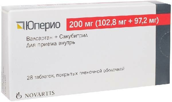 Юперио, таблетки покрыт. плен. об. 200 мг (102.8 мг+97.2 мг), 28 шт.