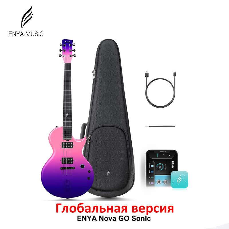 Enya Nova Go Sonic Умная электрогитара из углеродного волокна с беспроводным динамиком 10 Вт