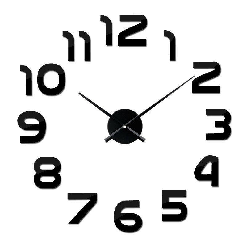 Настенные часы diyclock, акриловые, 70-90см, полностью черные