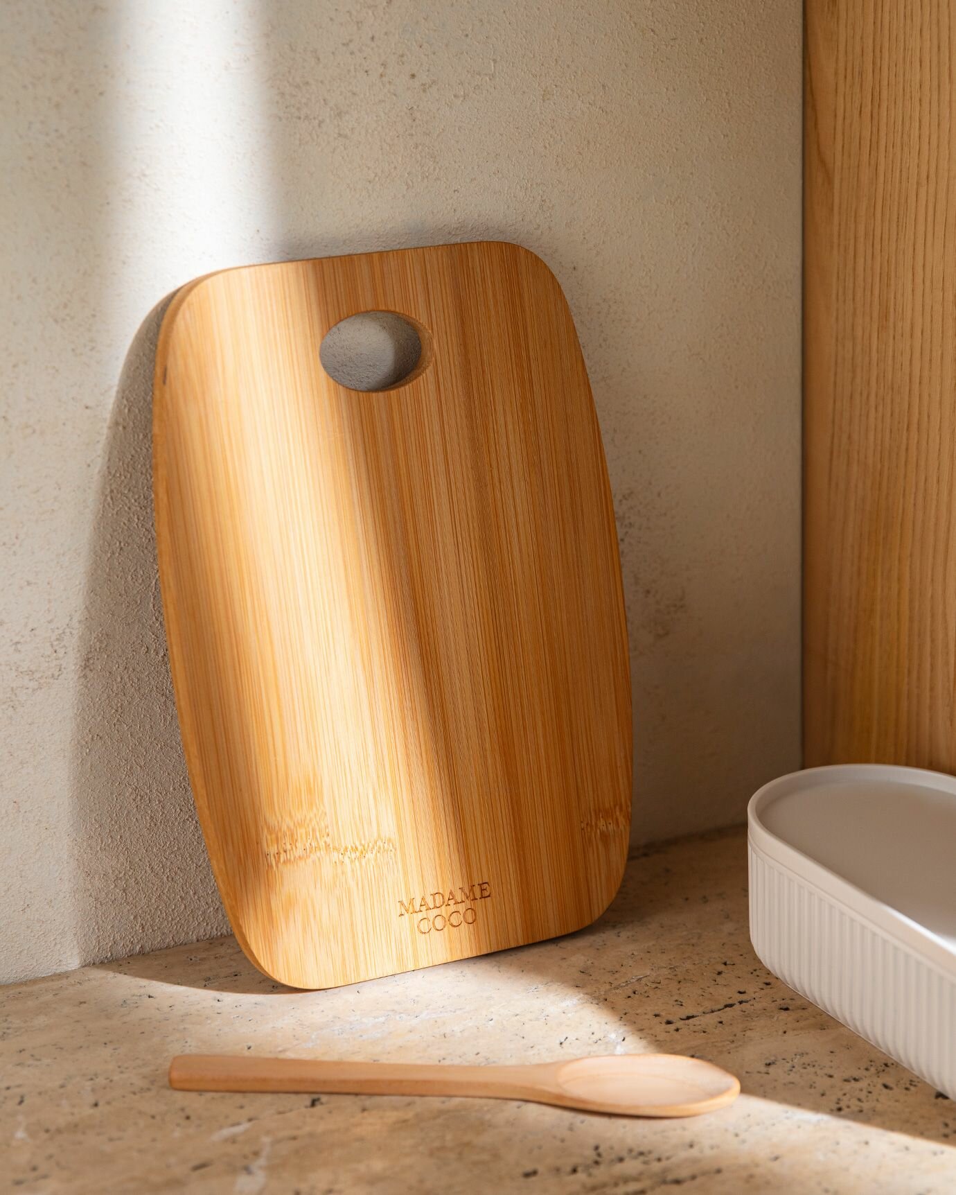 Доска разделочная Madame Coco Размер 23х16х0,9 цвет: бежевый, 32x17 см, состав: 100% бамбук