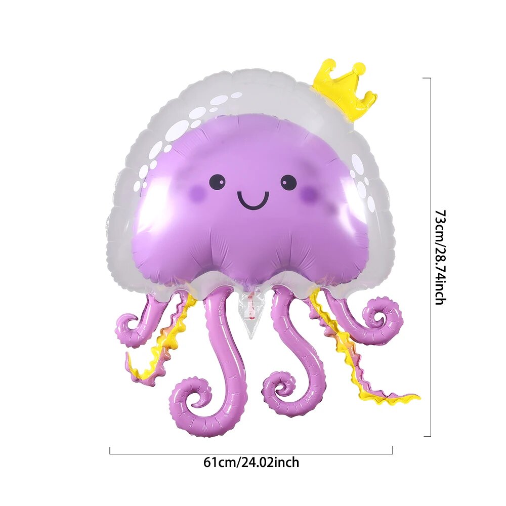 Фольгированный шар-медуза Purple jellyfish 73x61 см