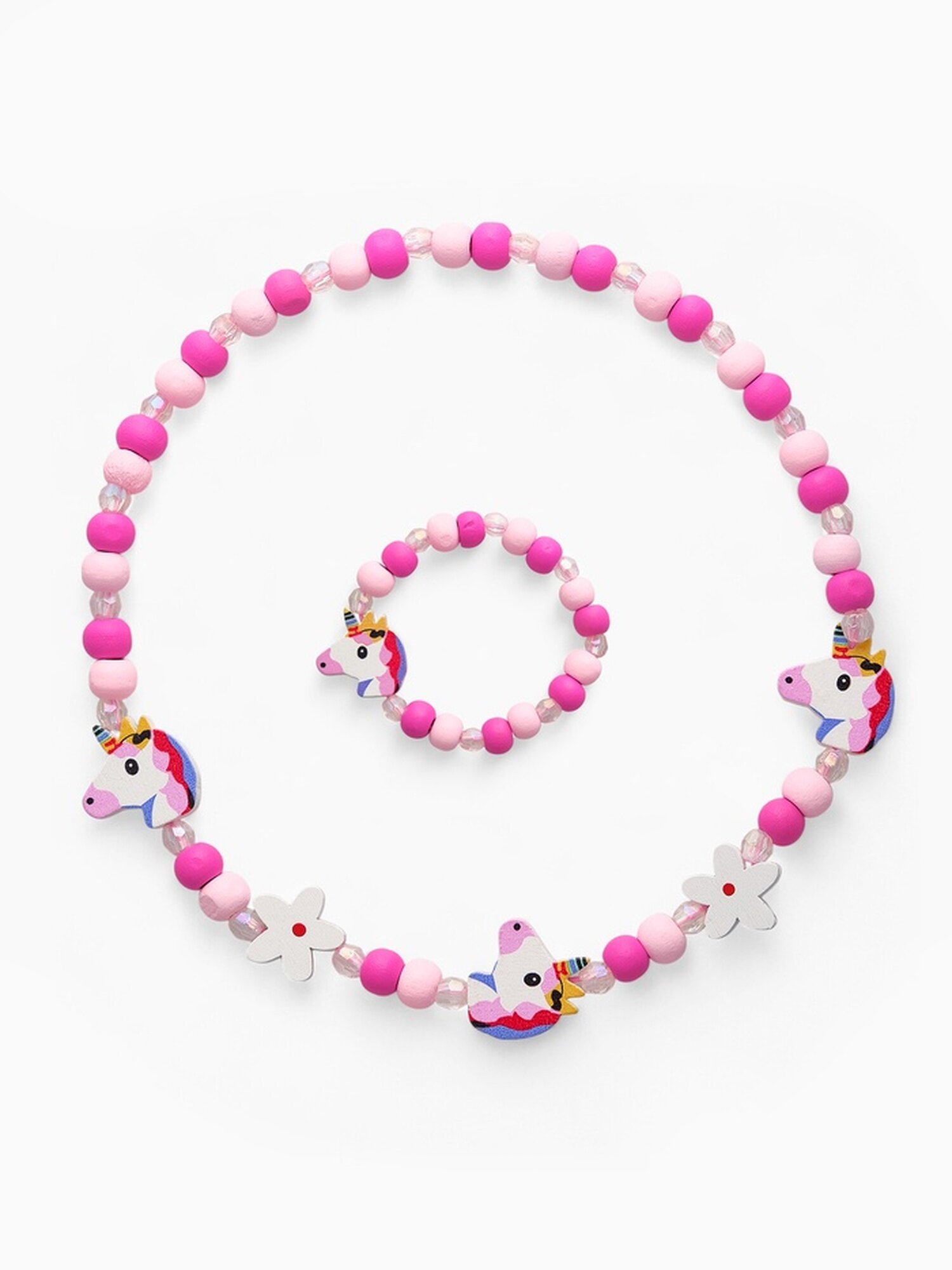 Комплект бижутерии: колье, браслет, пластик, дерево