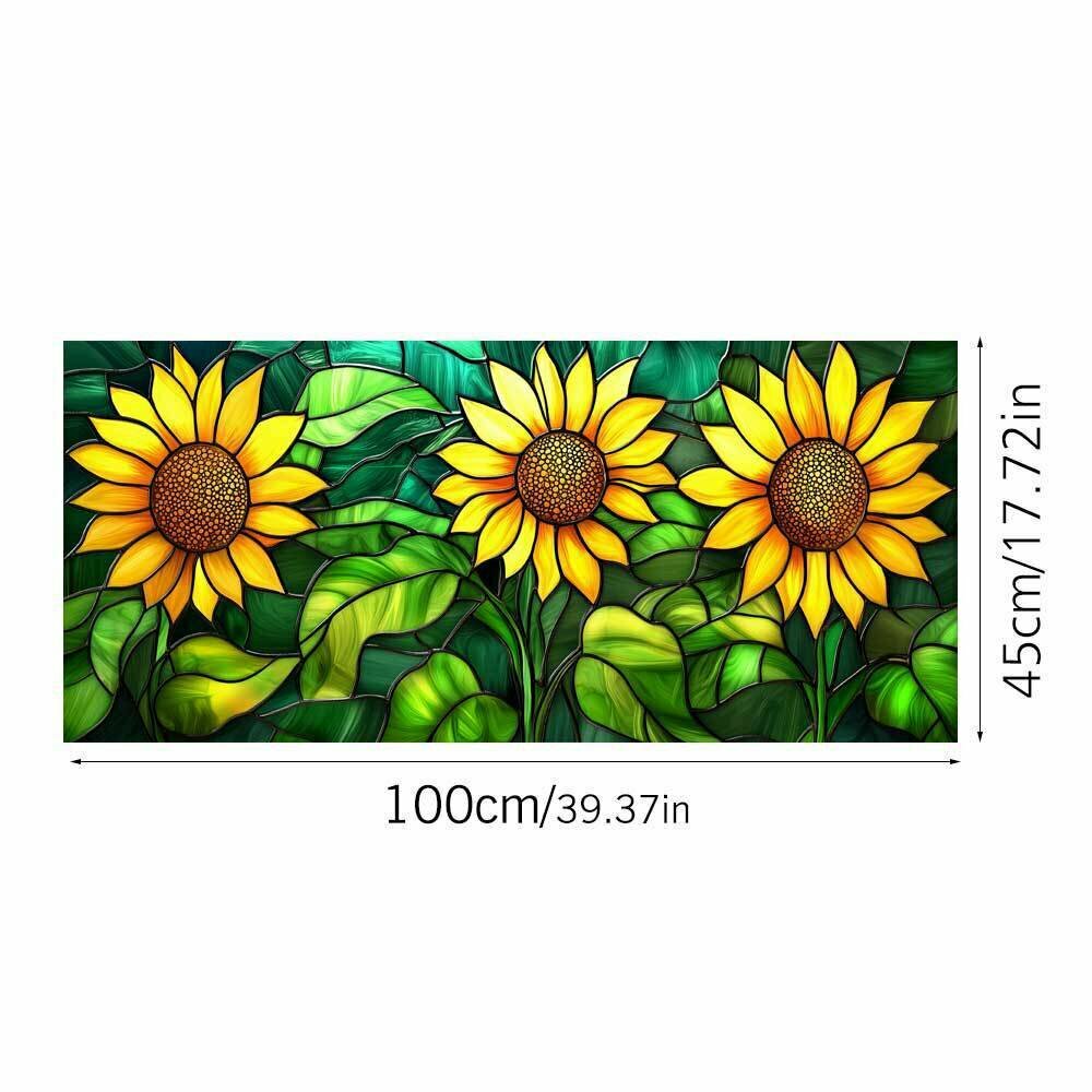 Большая двухсторонняя красочная цветочная наклейка на окно, декоративная цветочная наклейка для стеклянных окон и дверей, домашний декор