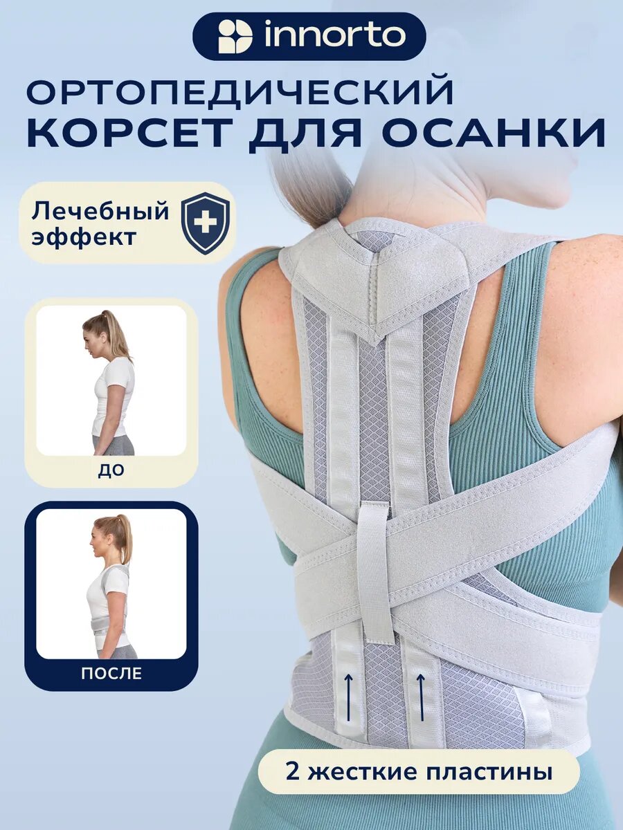 Корсет для осанки спины ортопедический грудопоясничный с ребрами жесткости