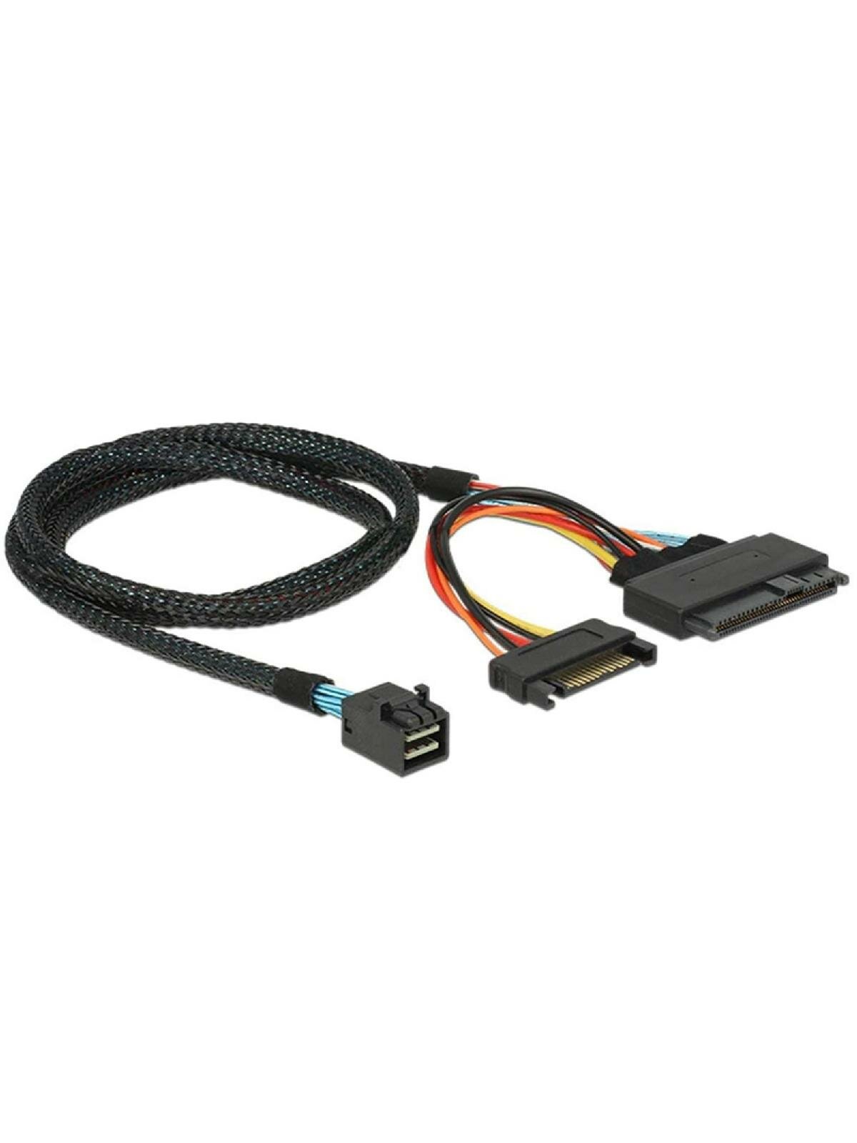 SFF-8643 to SFF-8639 with 15 Pin Male Power Cable NVME Transmission Cable Chassis Cable for Data Center Servers