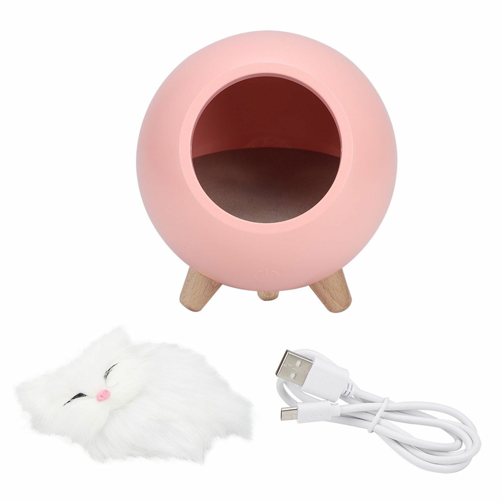 Ночник-домик для кошки, LED, розовый, для спальни