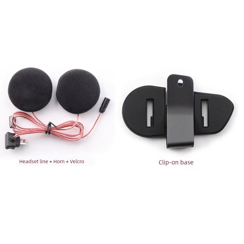 Аксессуар для мотошлема V8S/V9S Bluetooth гарнитура: аудио-юнит + крепежная основа, черный цвет