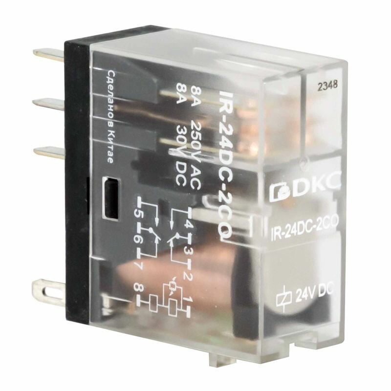 Реле одиночное 24В DC 2 прекидн. контакта, DKC IR-24DC-2CO (1 шт.)