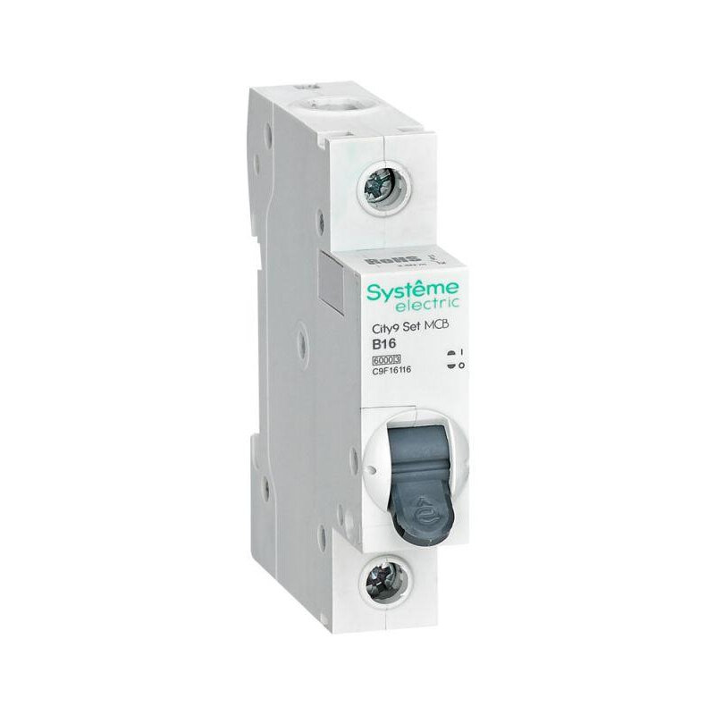 Выключатель автоматический 1п City9 Set (АВ) B 16А 6кА 230В SE, SCHNEIDER ELECTRIC C9F16116 (1 шт.)
