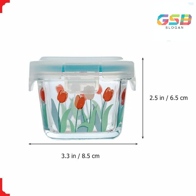 Запечатанная стеклянная коробка для хранения конфет, закусок, контейнер для еды, овощей, обеда 8.5X8.5X6.5CM