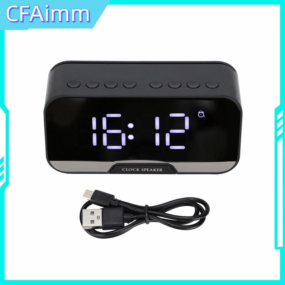 Динамик D-88, Bluetooth, будильник, черный.