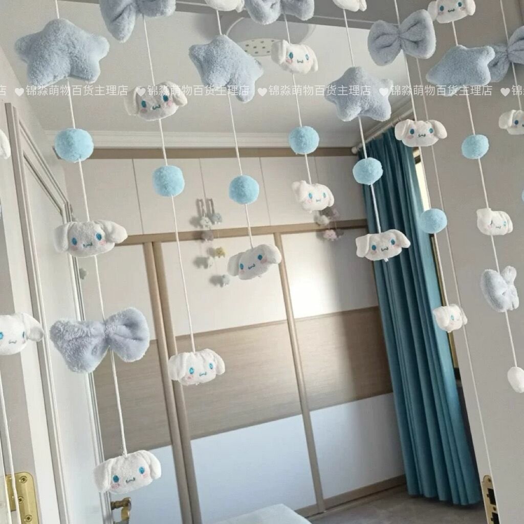 Стиль Ins, мультяшный милый дверной занавес Cinnamoroll, блокирующий мультяшный разделительный занавес, висящий дверной занавес, декоративная занавеска, синяя серия