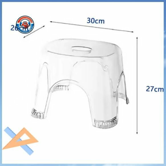 Прозрачный пластиковый стул для ванной комнаты, утолщённый нескользящий табурет для взрослых и детей, многофункциональный компактный пуф для дома и душа