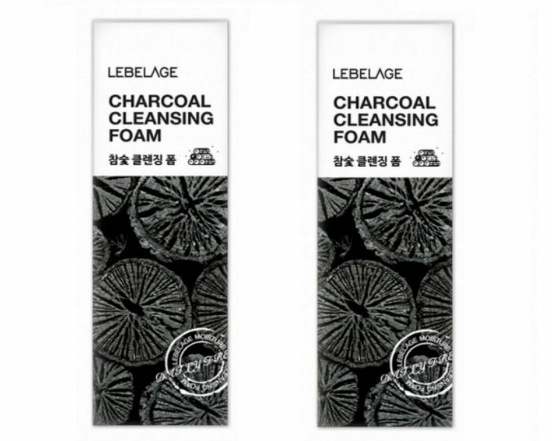 Lebelage Пенка для умывания с углем Charcoal Cleansing Foam, 100 мл - 2 штуки