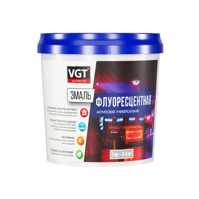 Эмаль Флуоресцентная ВД-АК-1179 1кг Универсальная ВГТ Белая