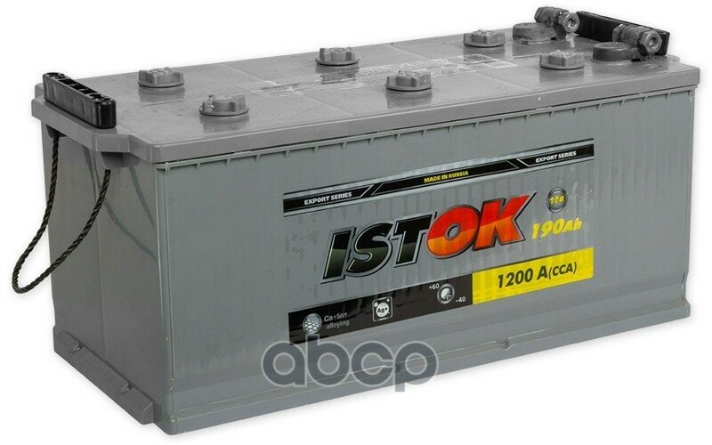 Аккумулятор ISTOK 190 А/ч R+(4) 525x240x242 K EN 1200 А (под болт) исток арт. 6CT-190.4NB