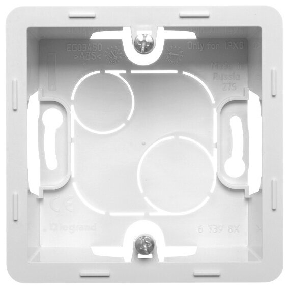 Коробка Inspiria 673980 установочная 1 пост о/п белая Legrand (2 шт. в комплекте)