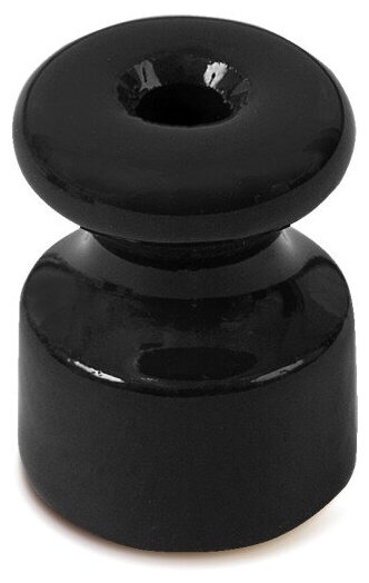Изолятор универсальный фарфоровый для 2-3 жильного провода, цвет - Черный (40шт/уп)