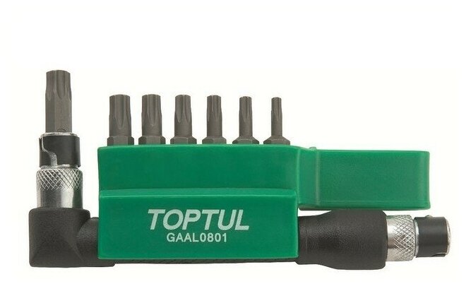 Набор бит "TORX" 1/4" Т10-Т40 30мм 8шт TOPTUL (GAAL0801)