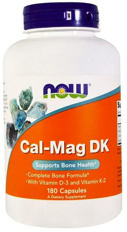 Cal-Mag DK (Кальций Магний с витаминами D-3 и K-2) 180 капсул (Now Foods)