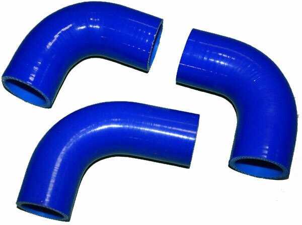 Патрубки радиатора для а/м УАЗ 452 дв.417 90 л/с (к-т 3шт) силикон (синий)