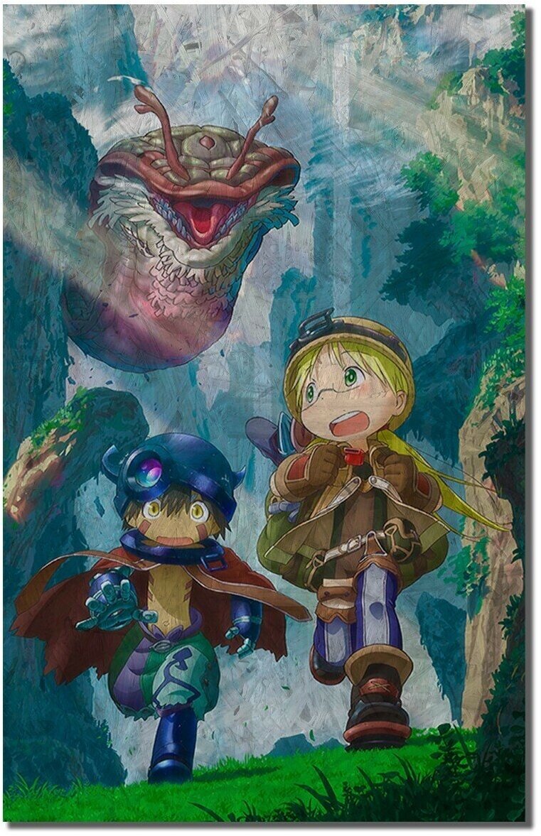 Картина интерьерная на рельефной доске, рисунок Аниме созданный в бездне 5189