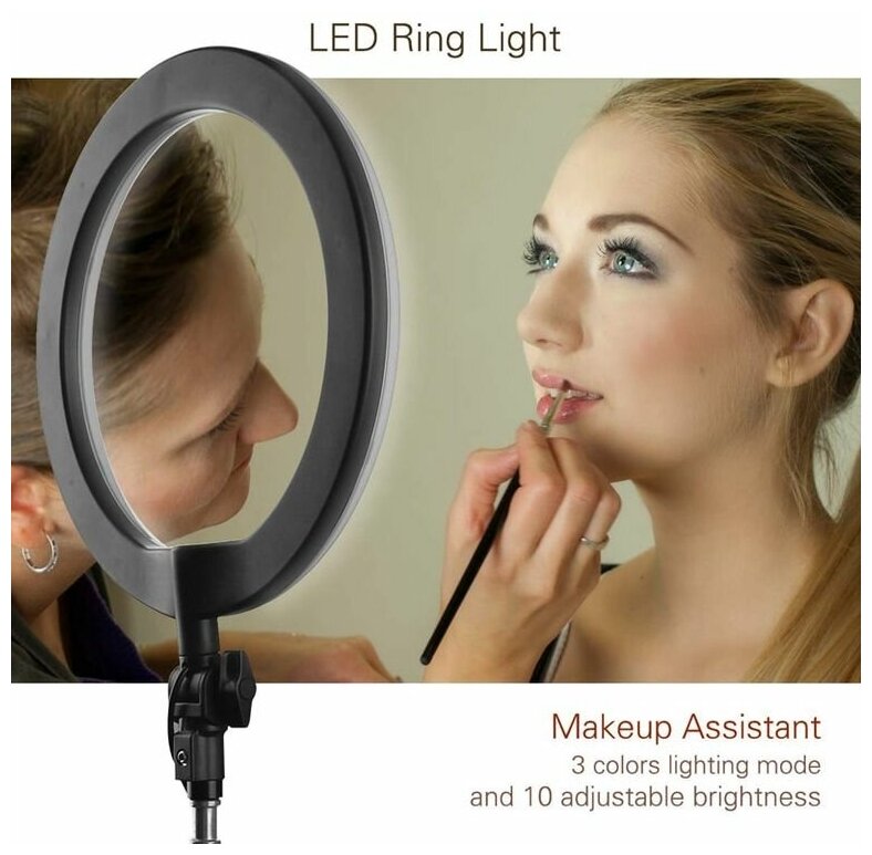 Кольцевая лампа, круглая лампа Gold 33см