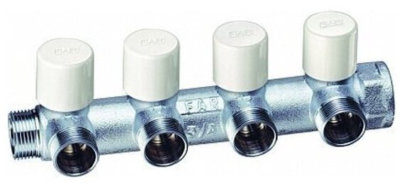 Коллектор Far 1" (НР-ВР) с 2 отв. М24х19, хромированный