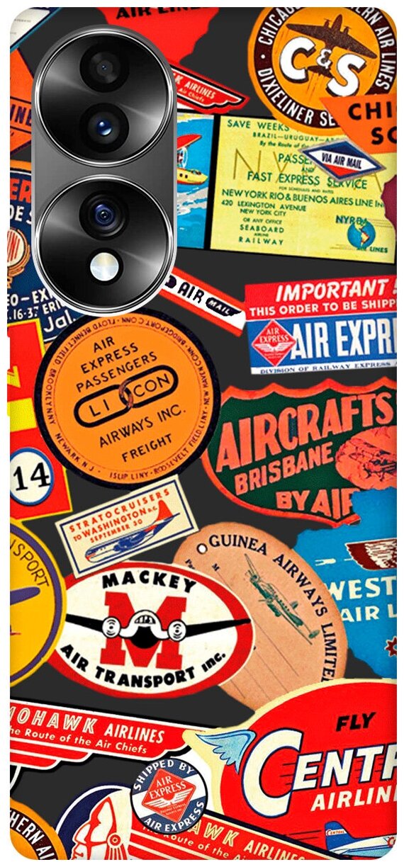 Матовый чехол US Aviation для Honor 70 / Хонор 70 с 3D эффектом черный