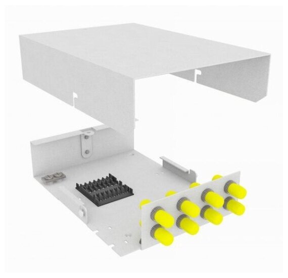 Кросс оптический Toplan , настенный, 8 ST/UPC адаптеров, MM (50/125), укомплектованный (КРНМ-Top-08ST/U-OM2-GY)