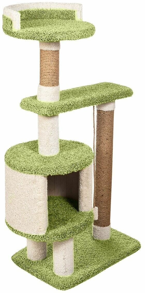 Игровой комплекс для кошек "Лаки" зелёный