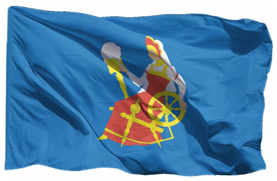 Флаг Иваново на шёлке, 90х135 см - для ручного древка