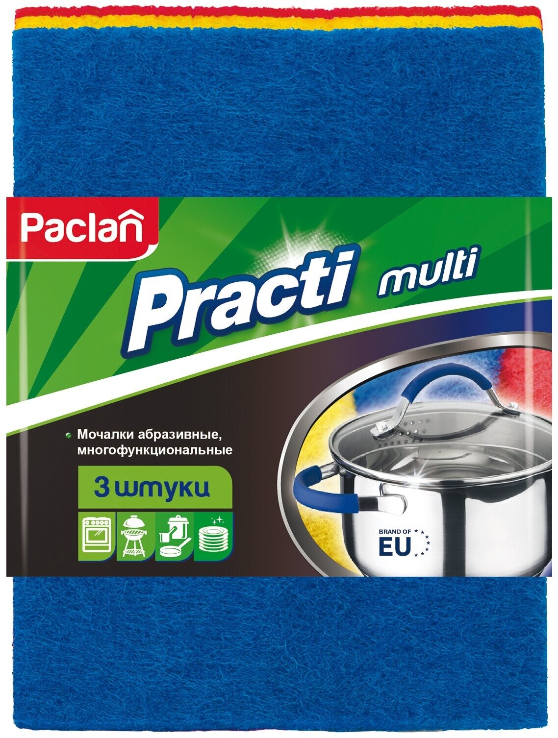 Paclan Мочалки из игольчатого абразива 3шт.