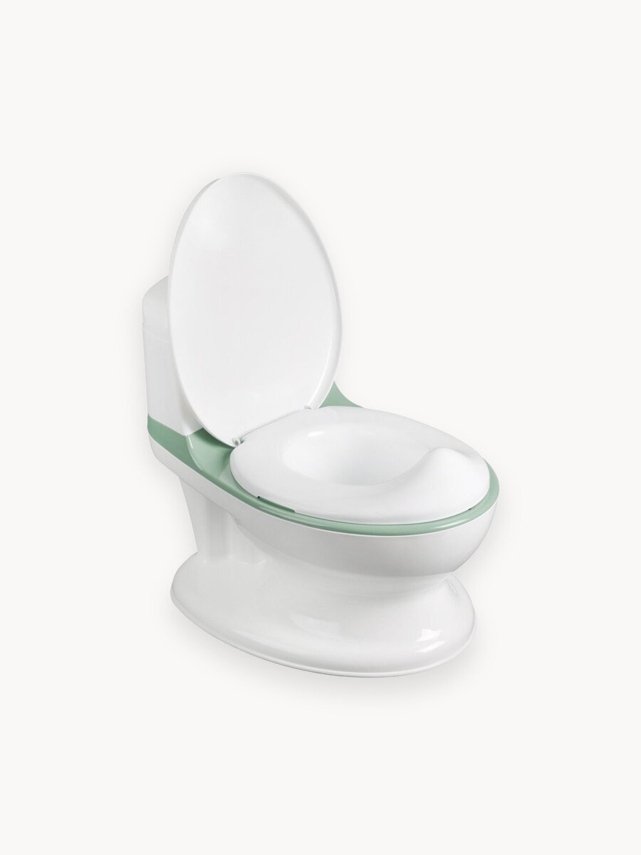 Горшок детский унитаз Kidwick без звуковой имитации слива, бело-зеленый