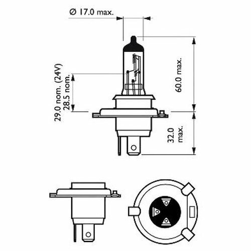 Автолампа PHILIPS H4 12V 10090W RALLI 12754С1 Philips 12754C1