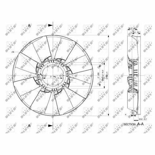 Крыльчатка вентилятора охлаждения двигателя Nrf 49803
