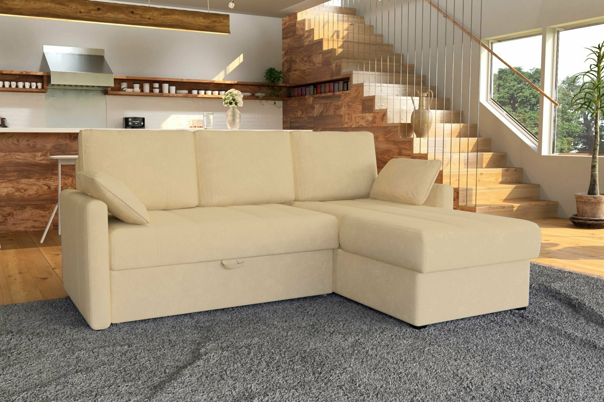 Угловой диван Римини бежевый