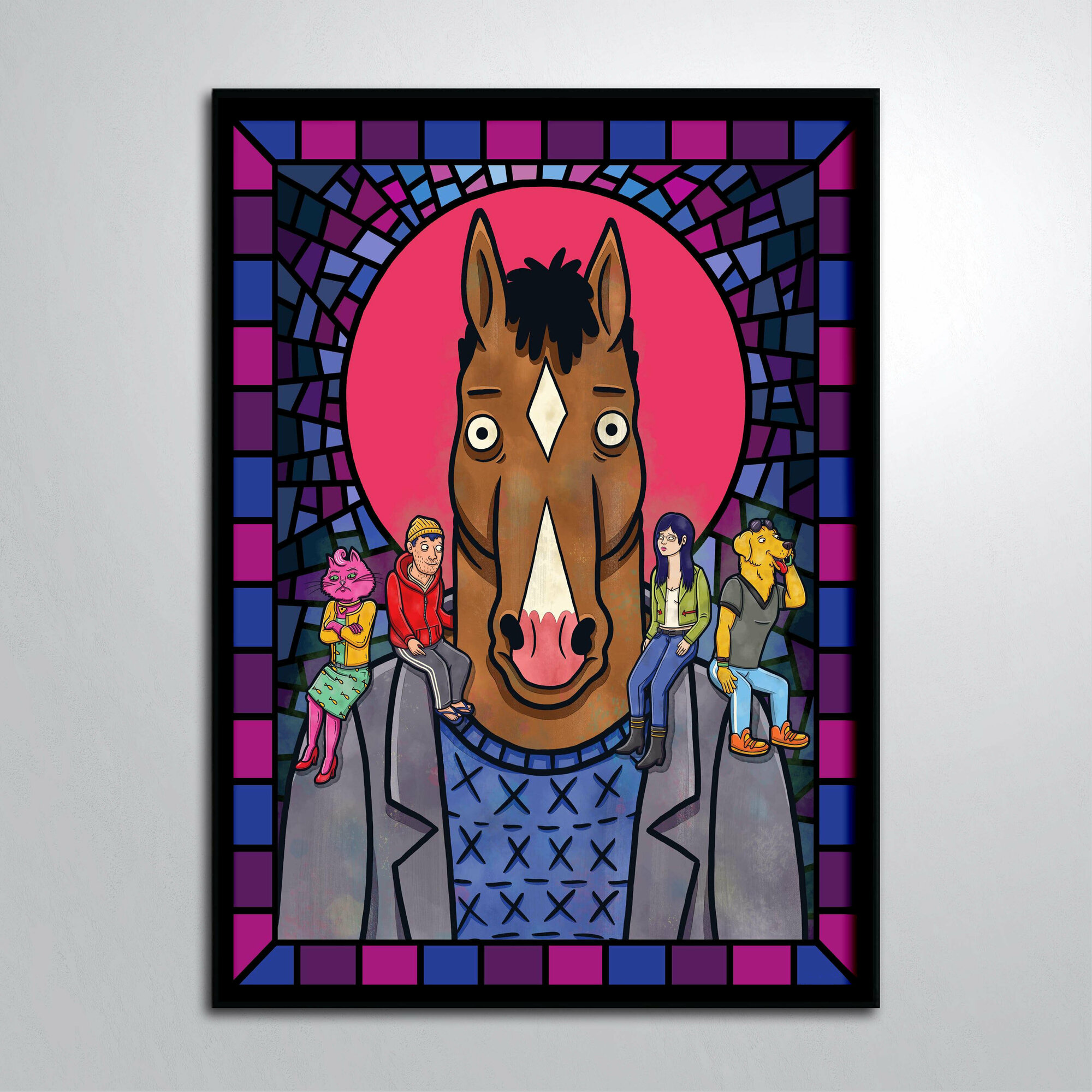 Постер без рамы/Конь БоДжек Витраж BoJack Horseman
