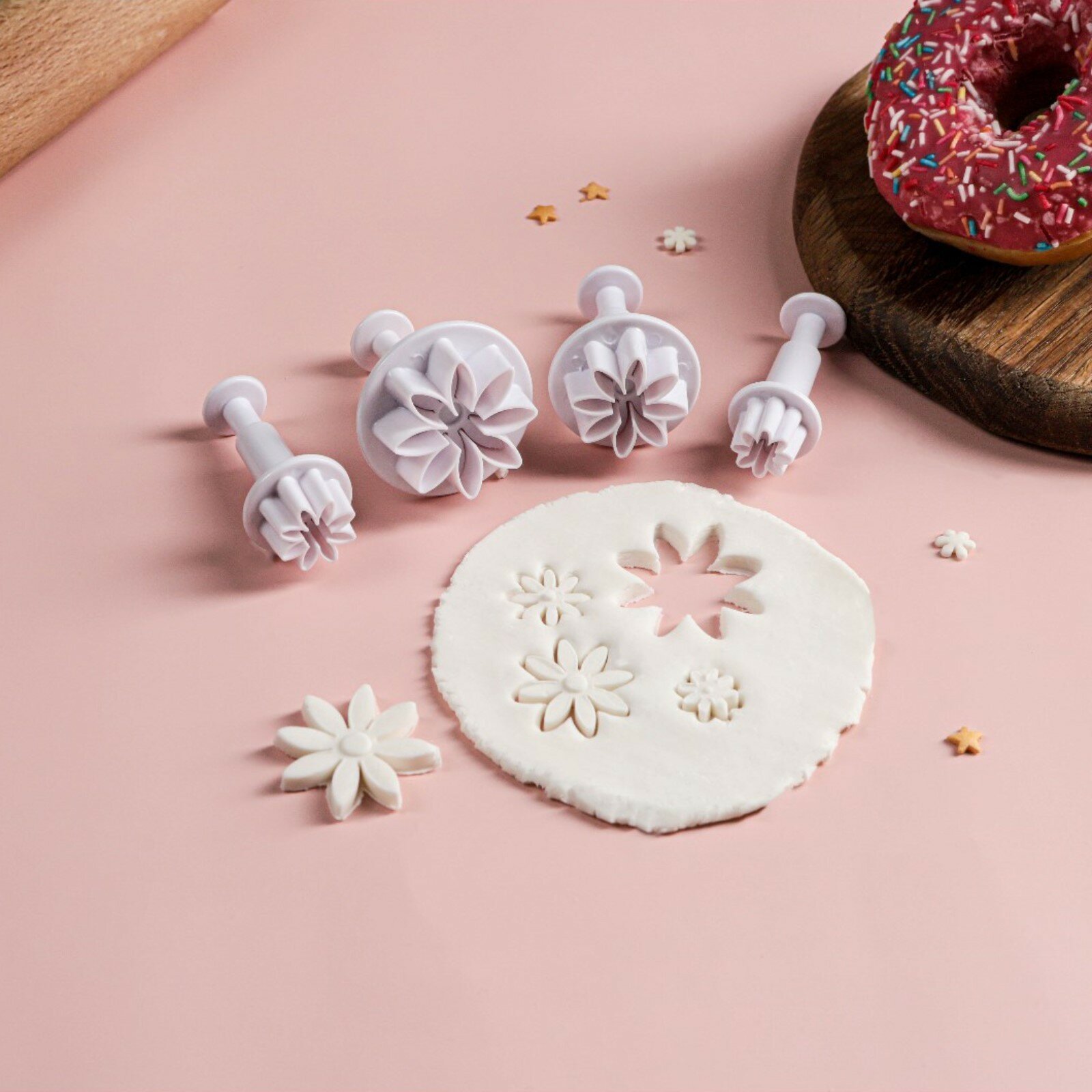 Набор плунжеров кондитерских Доляна «Цветы. Гербера», 4 шт, d= 2/2,7/3,8/4,1 см, 3800865