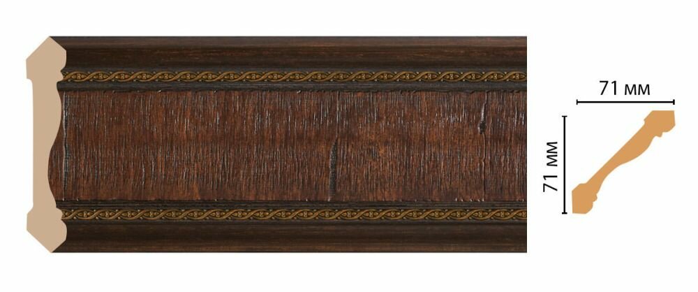 Плинтус Потолочный Decomaster 172-2 В71хШ71хД2400 мм / Декомастер.