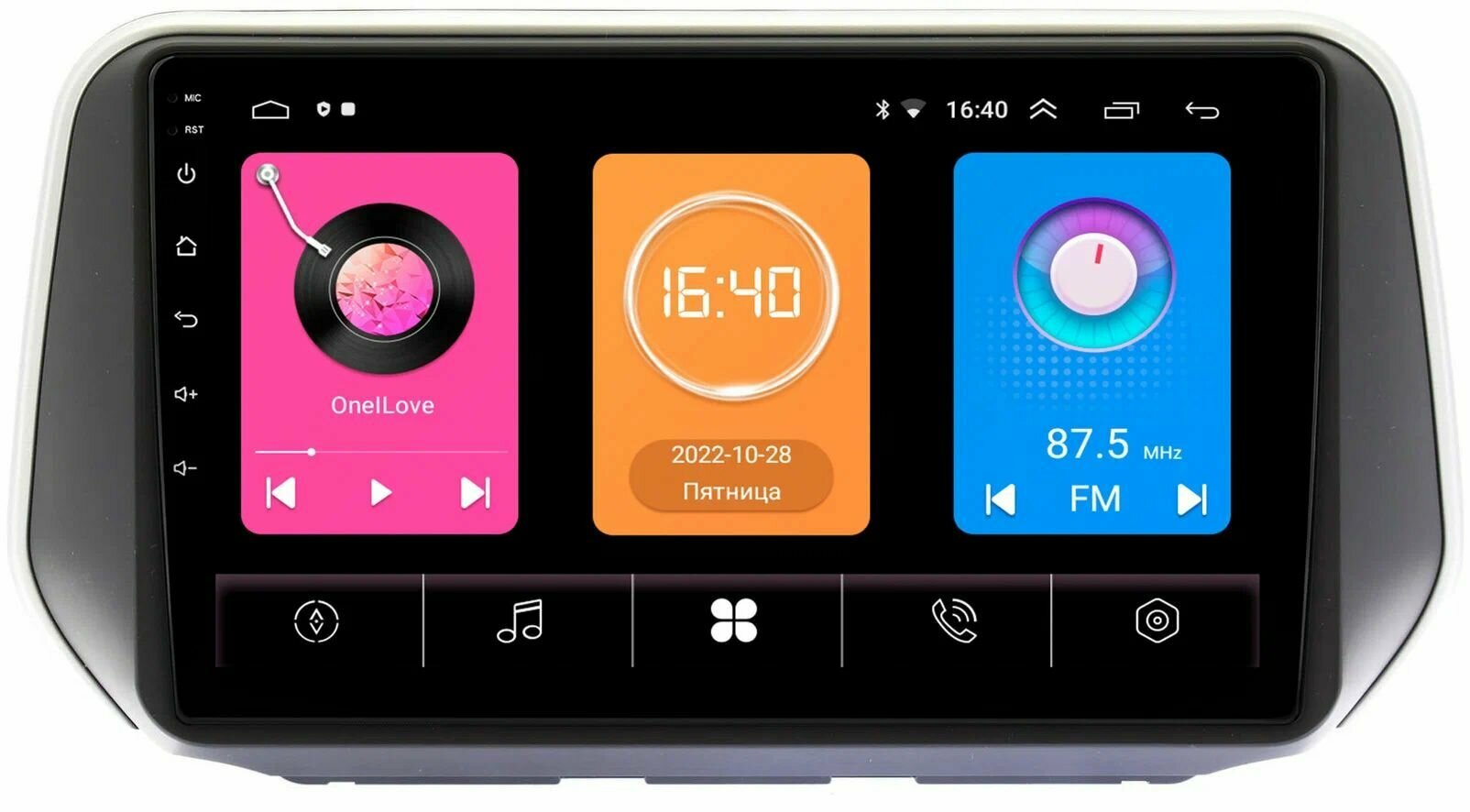 Автомагнитола с рамкой 2 din 10 дюймов для Hyundai Santa fe 4 2018-2021 дорестайлинг / Android 4Gb+64Gb / GPS / Bluetooth / Wi-Fi / FM-радио