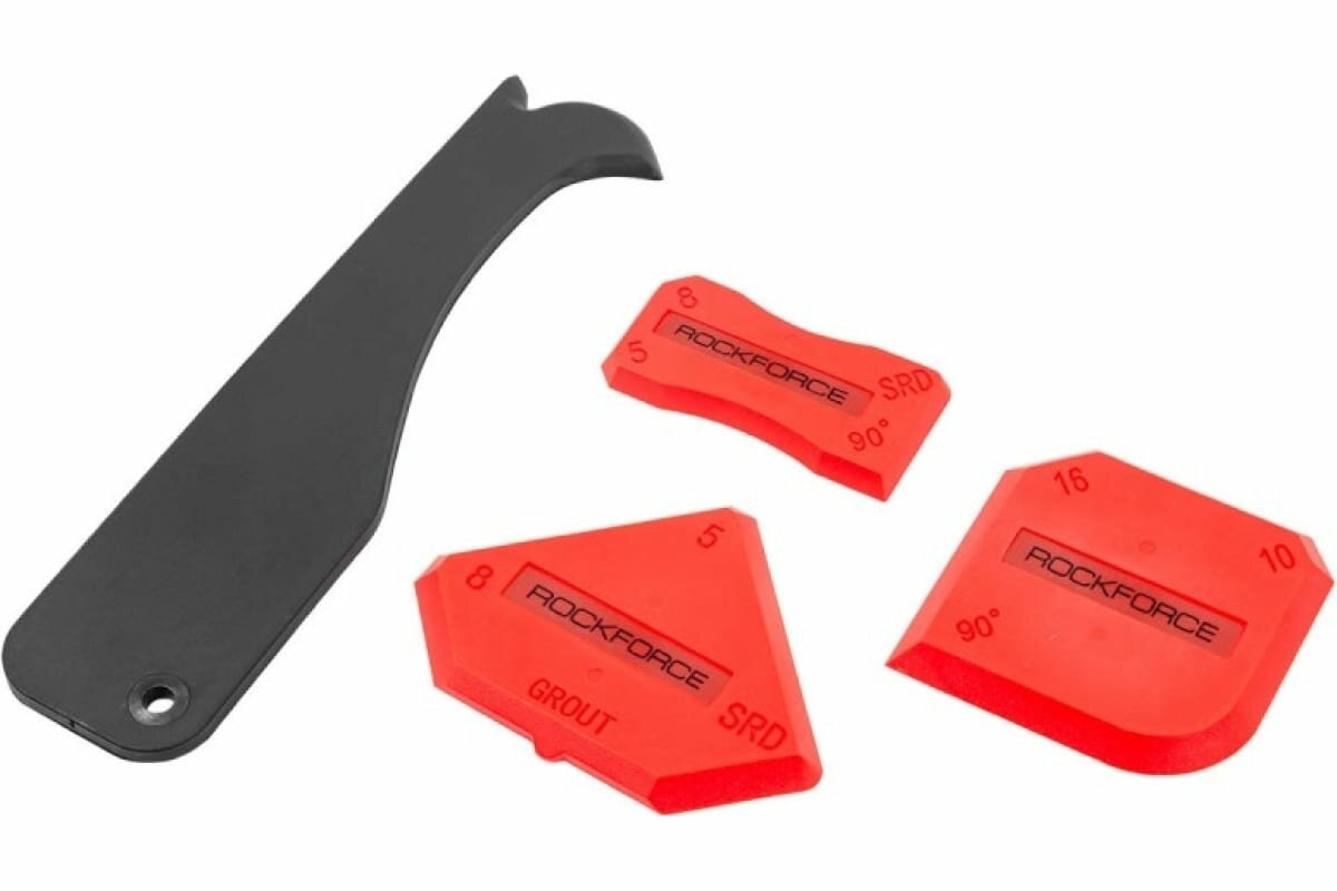 Набор шпателей для выравнивания силикона ROCKFORCE RF-5262, 4 предмета, с резаком, блистер