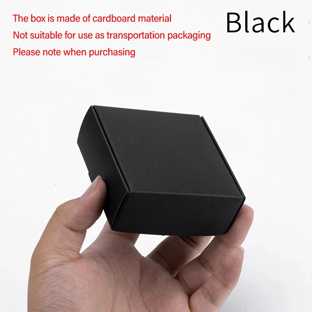 Черная подарочная коробка из крафт-бумаги 50pcs, 12.5x12.5x4cm