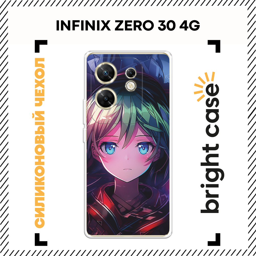 Чехол на Infinix Zero 30 4G / Инфиникс Зеро 30 4G с принтом Девушка аниме