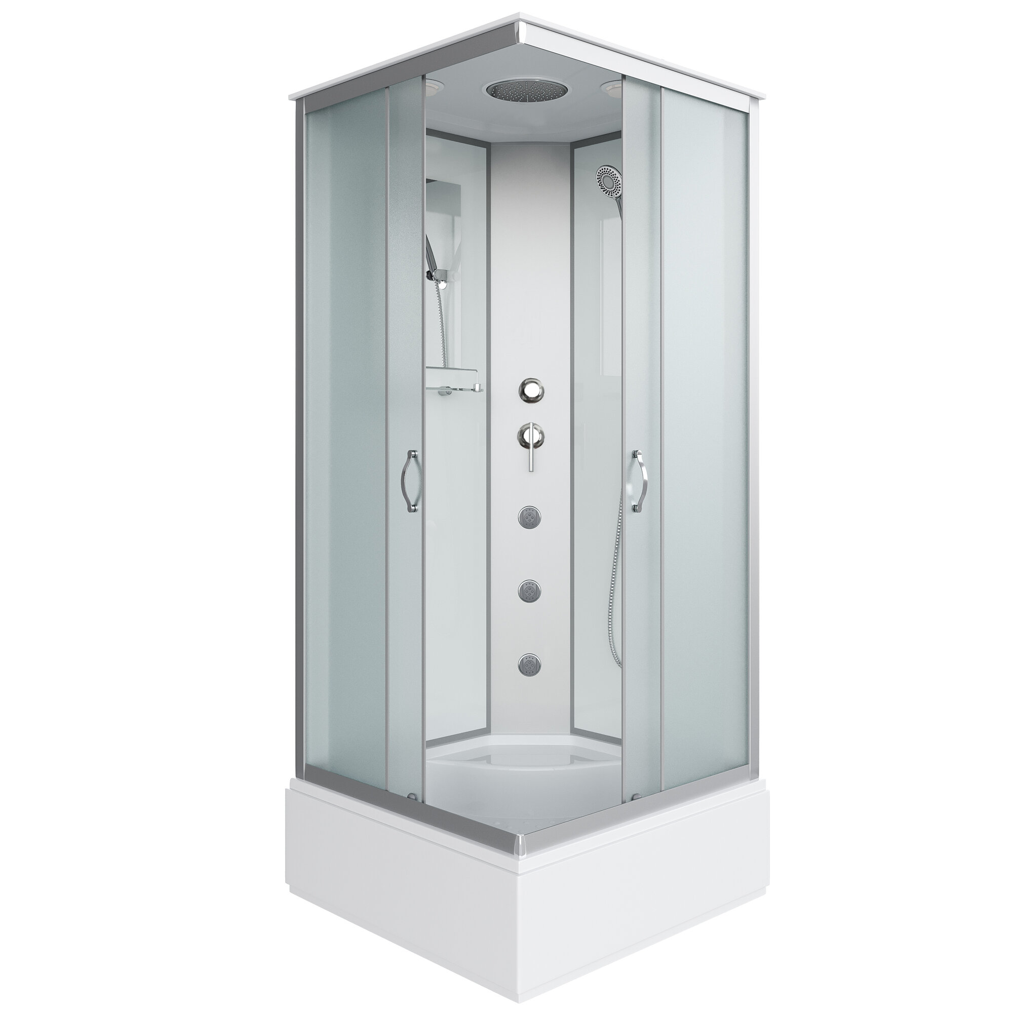 Душевая кабина Niagara Classic NG-1108-14G (90х90х215) средний поддон(26см), стекло матовое,4 места с полкой