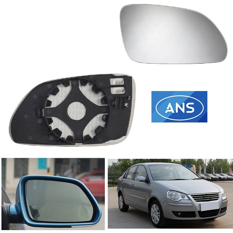 Зеркальный элемент VOLKSWAGEN POLO 4, с 2005 по 2009 год выпуска с обогревом правый