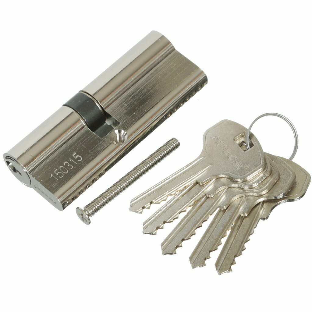 Личинка замка двери Apecs, SC-80(35/45)-Z-NI/SC-80(35/45)-NI, 9061, 80 мм, никель