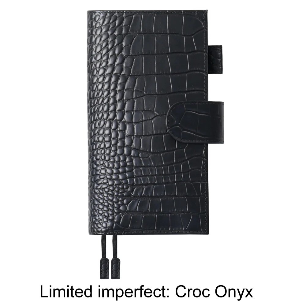 Оригинальный чехол moterm Pebbled из зернистой кожи для Hobonichi и Skinny Mini Happy Planner Croc Onyx