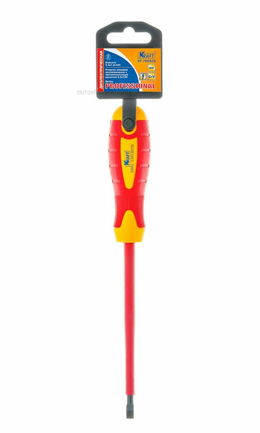 KRAFT KT700428 Отвертка шлицевая 5,5x125 мм KRAFT диэлектрическая