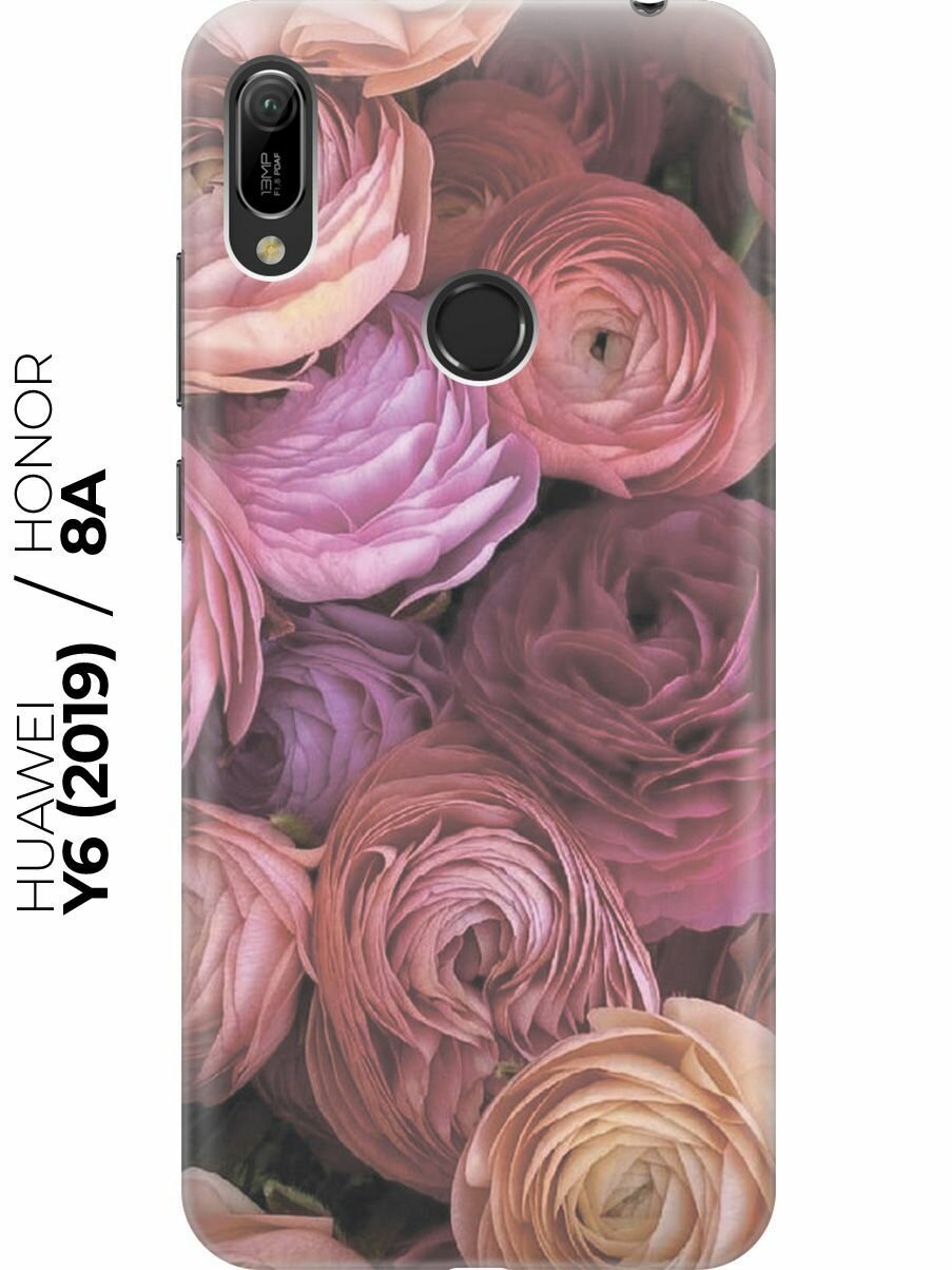 Силиконовый чехол Букет розовых роз на Honor 8A / 8A Pro / Huawei Y6 (2019) / Y6 Prime (2019) / Хонор 8а / 8а Про / Хуавей У6 2019 / У6 Прайм 2019